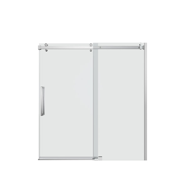 Glass Avenue 62" - 66'' W x 75'' H Frameless Single Sliding Shower Door with 3/8" Clear Tempered ...